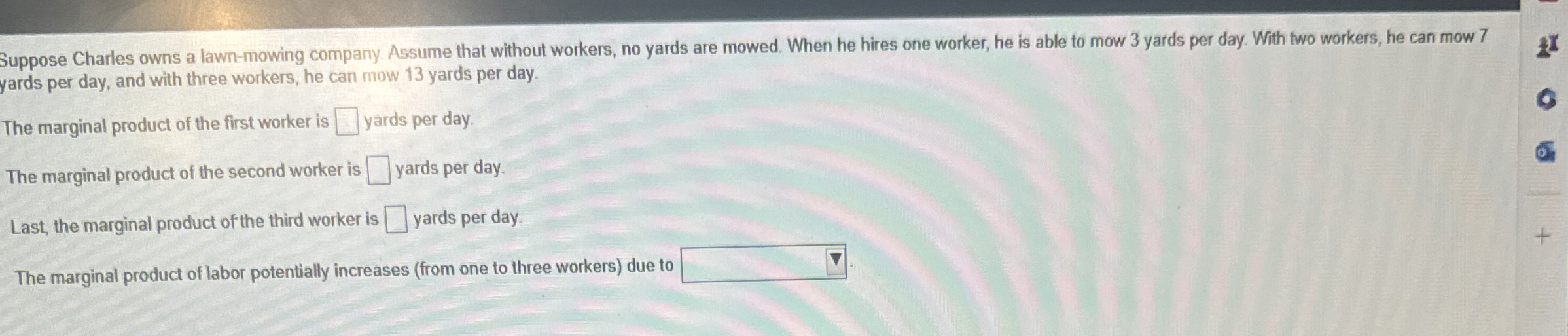 Solved Suppose Charles owns a lawn-mowing company. Assume | Chegg.com