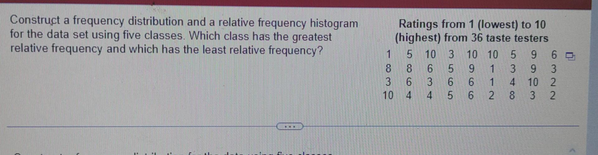 Solved Construct a frequency distribution and a relative | Chegg.com