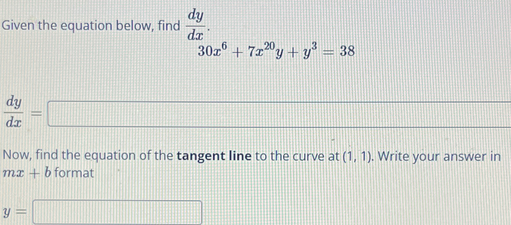 Solved Given the equation below, find | Chegg.com