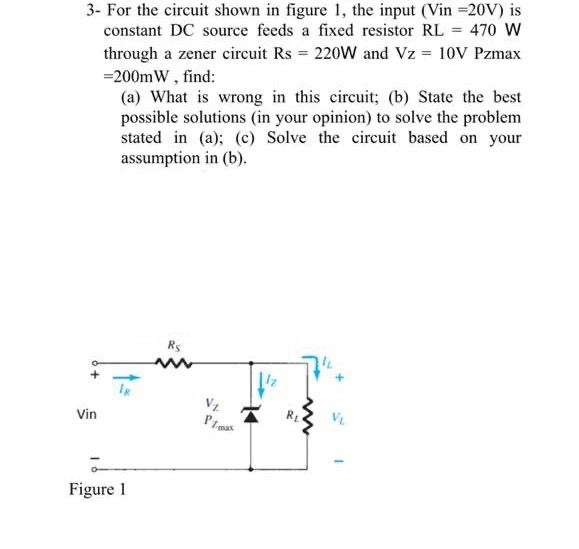 Solved 3- For the circuit shown in figure 1, the input | Chegg.com