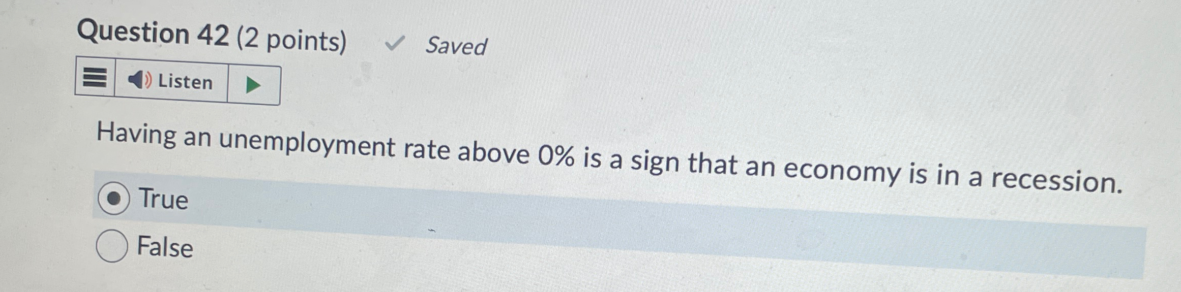Solved Question 42 (2 ﻿points) ﻿SavedListenHaving an | Chegg.com