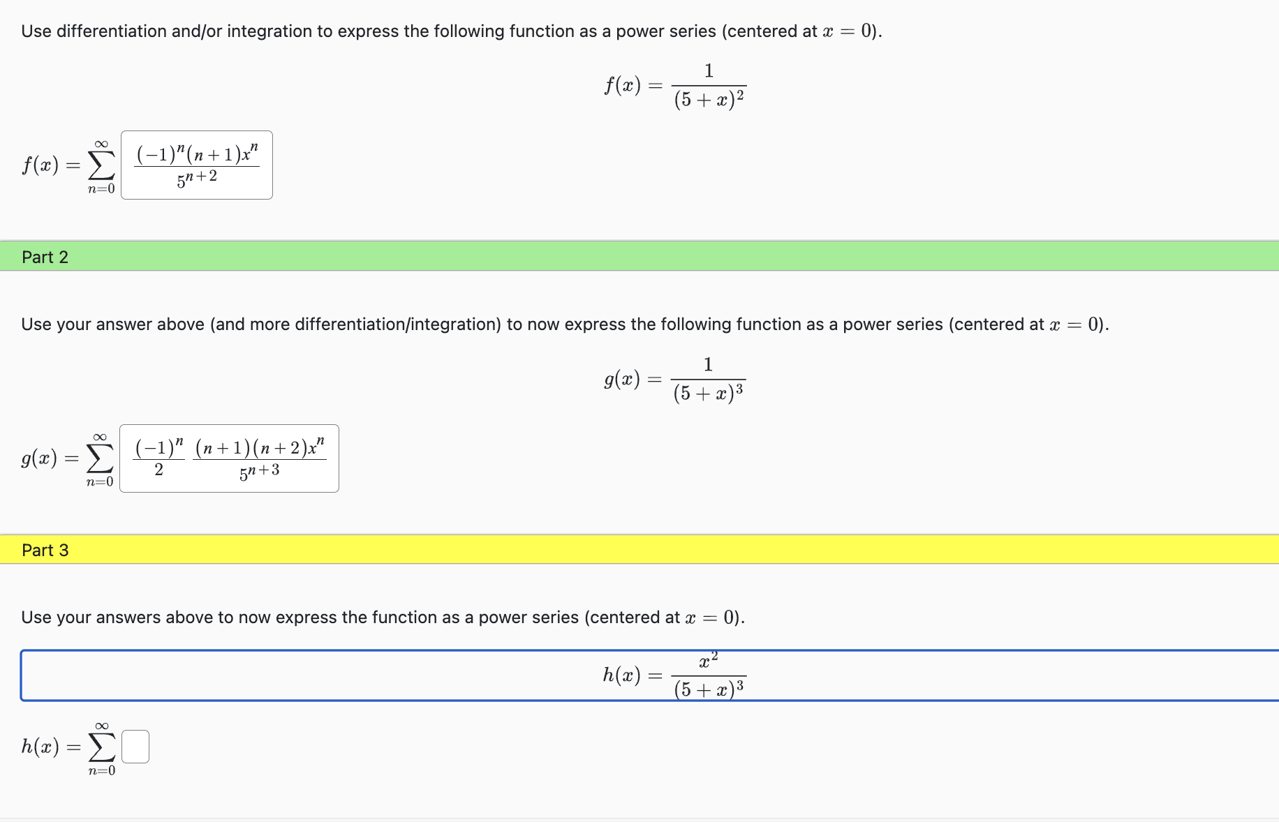 Solved Use differentiation and/or integration to express the | Chegg.com