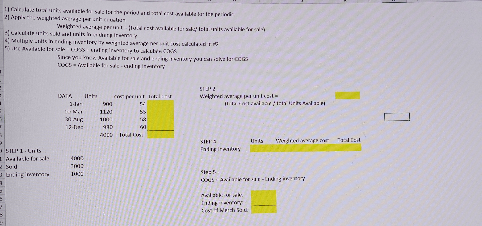 Solved Calculate total units available for sale for the | Chegg.com