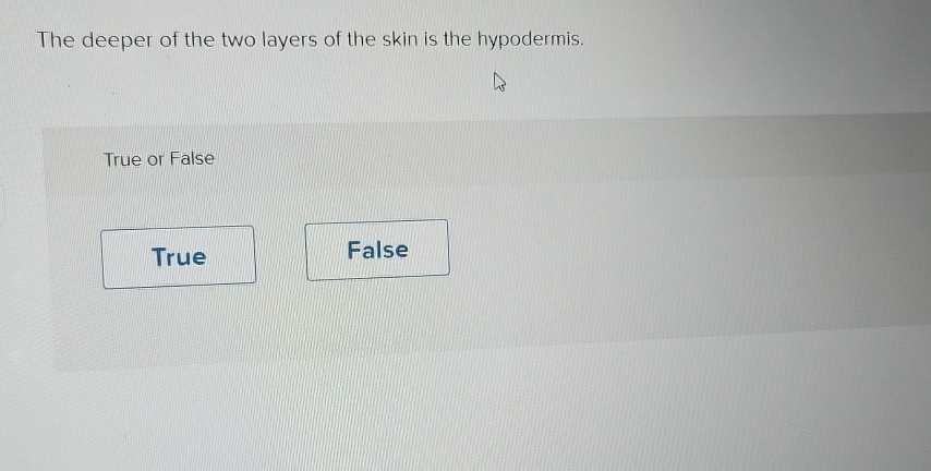 Solved The deeper of the two layers of the skin is the | Chegg.com