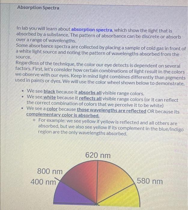 Solved Part A: Absorption vs Emission Spectra & Continuous | Chegg.com