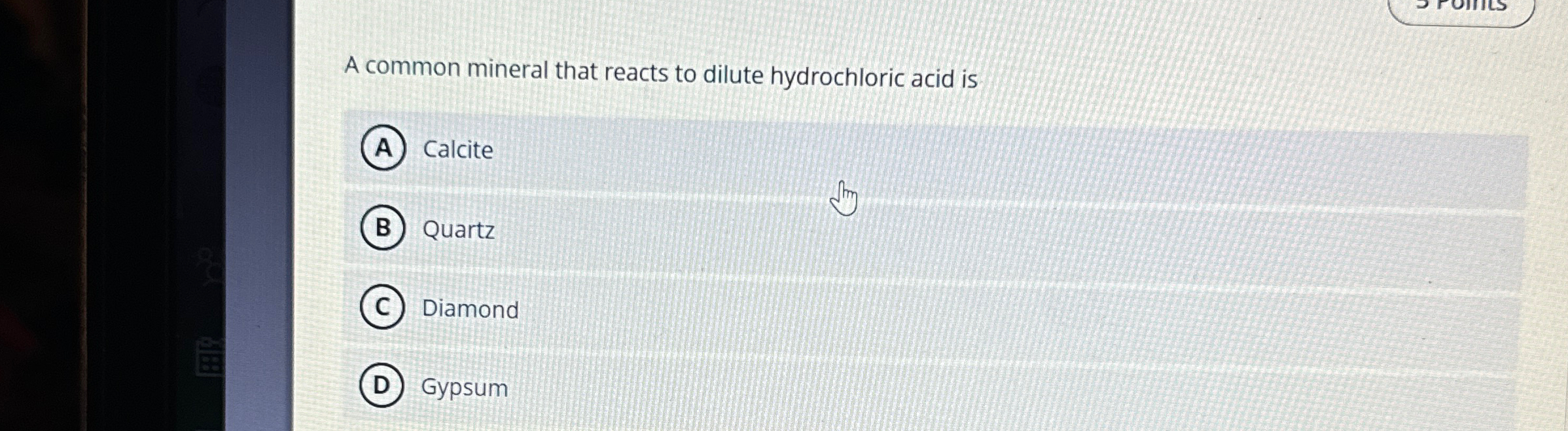 Solved A common mineral that reacts to dilute hydrochloric | Chegg.com
