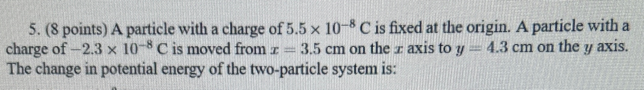 Solved A particle with a charge of 5.5\\\\times 10^(-8)C is | Chegg.com