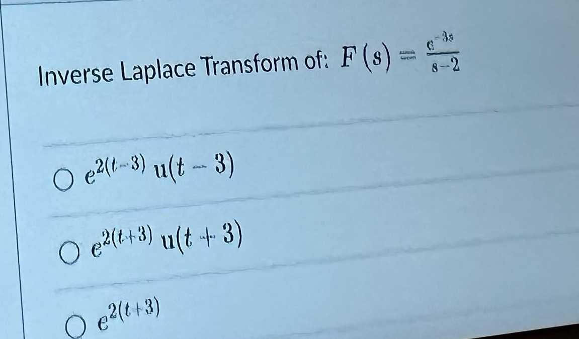 Solved Inverse Laplace Transform of: | Chegg.com