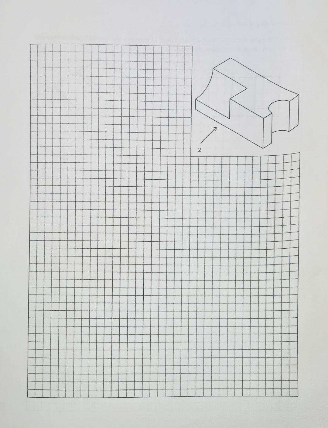 Solved Develop a three-view drawing for the following | Chegg.com