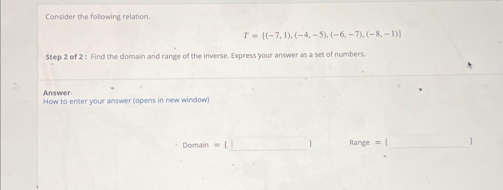 Solved Consider the following | Chegg.com