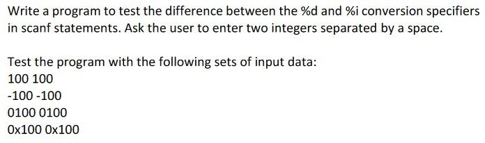 Solved Write a program to test the difference between the % | Chegg.com