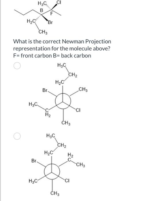 What is the correct Newman Projection representation | Chegg.com