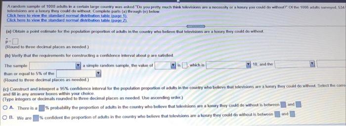 Solved A random sample of 1008 adults in a certain large | Chegg.com