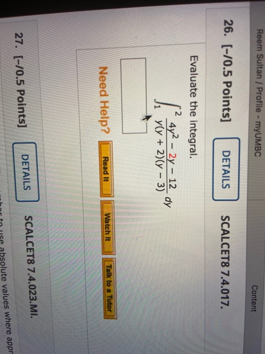Solved Reem Sultan / Profile - myUMBC Content 26. [-70.5 | Chegg.com