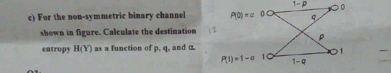Solved 1-P po PO) = 0 e) For the non-symmetric binary | Chegg.com