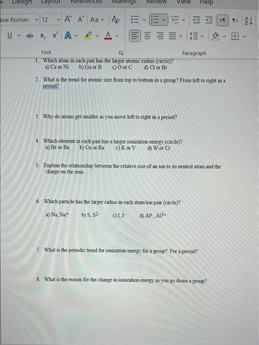 Solved e) Meca Nin As:, prrice? a) CR? bicst a) Be Ne diat | Chegg.com