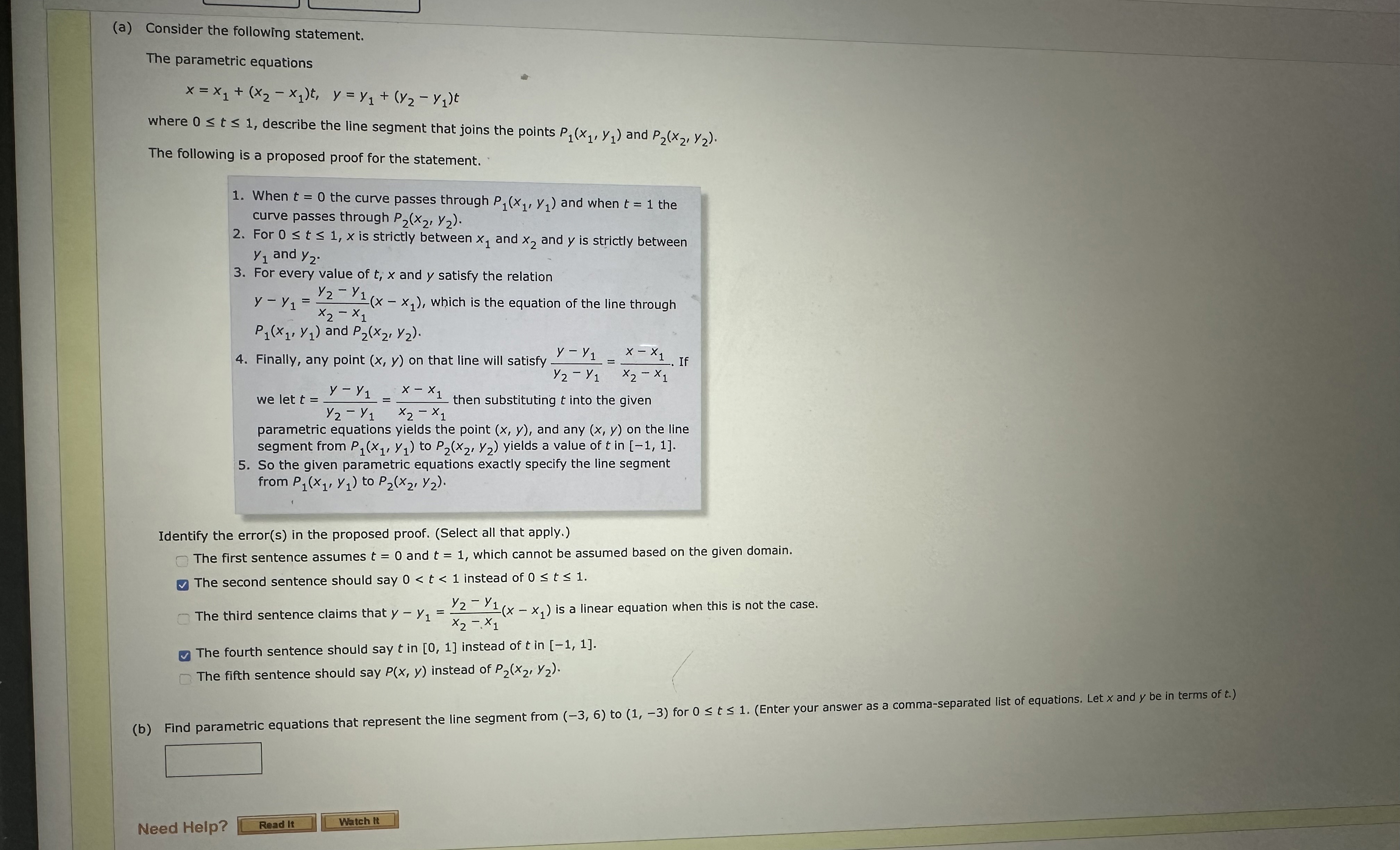 Solved (a) ﻿Consider the following statement.The parametric | Chegg.com