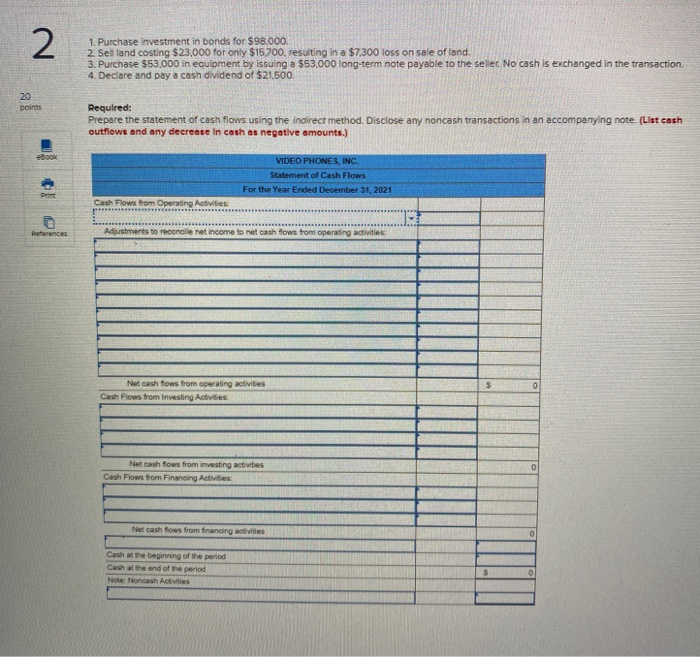 Solved Analysis of an income statement, balance sheet, and | Chegg.com