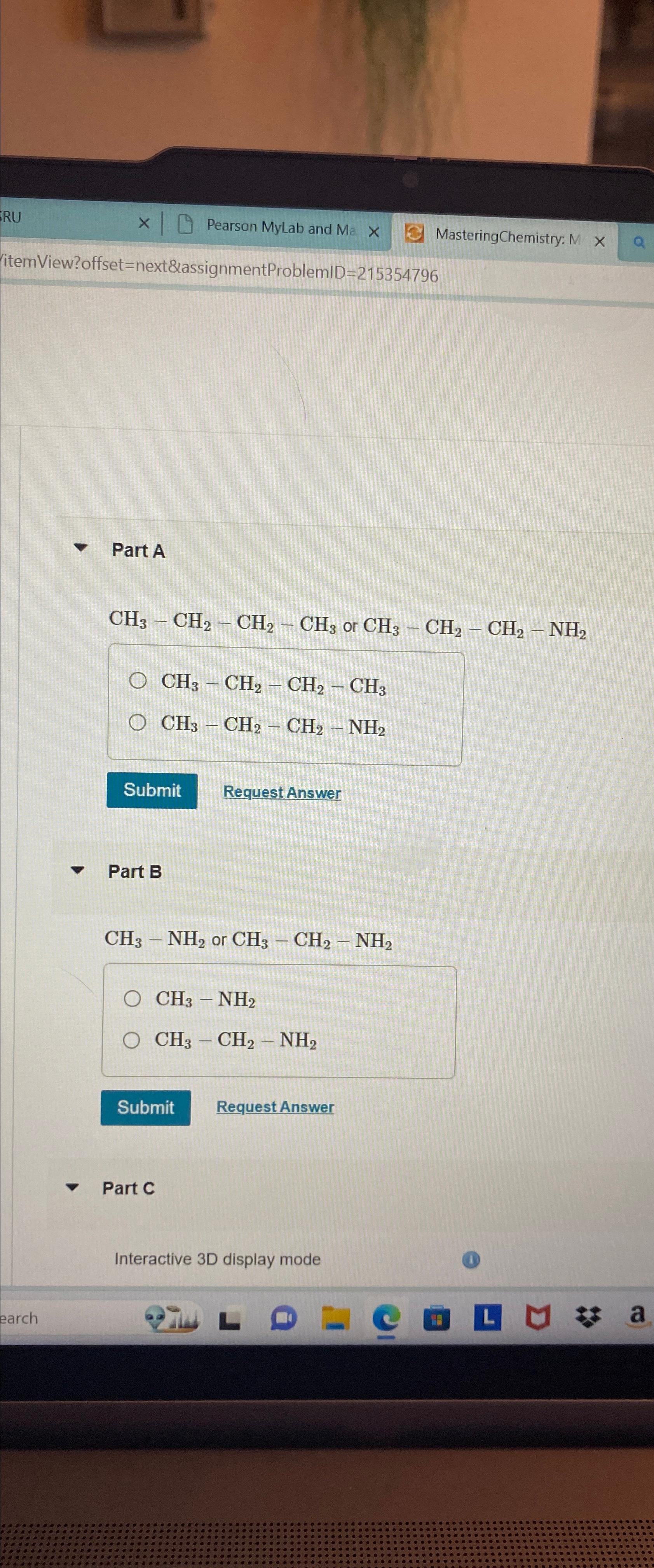 Solved Part ACH3-CH2-CH2-CH3 ﻿or | Chegg.com