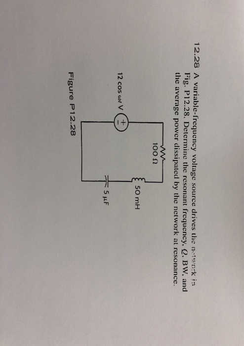 Solved 12.28 A variable-frequency voltage source drives the | Chegg.com