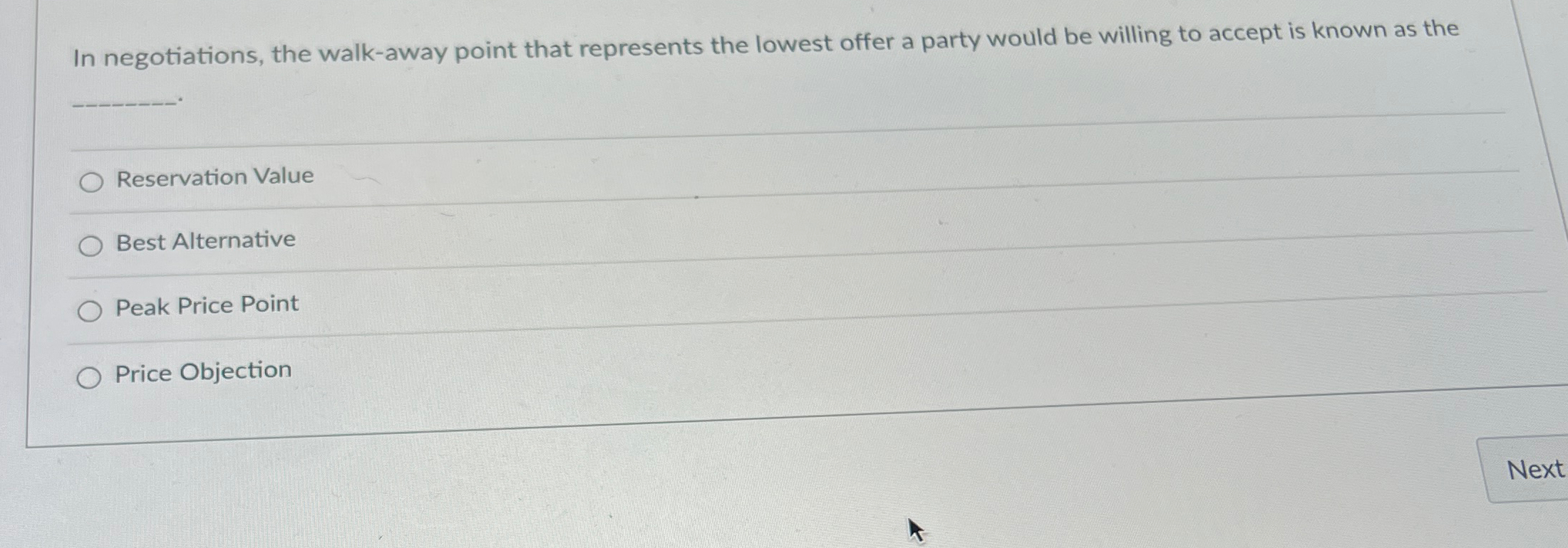 Solved In negotiations, the walk-away point that represents | Chegg.com