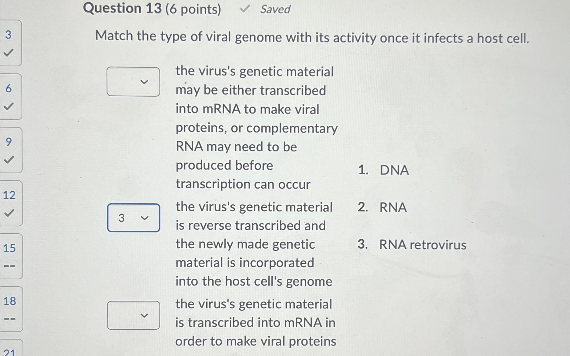 Solved Question 13 ( 6 ﻿points) ﻿SavedMatch the type of | Chegg.com
