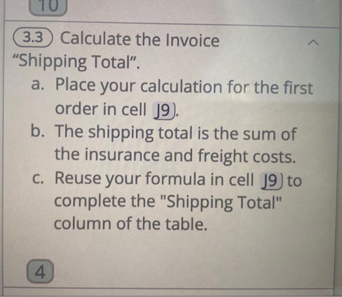 Solved (3.2) Calculate freight cost based on the shipping | Chegg.com
