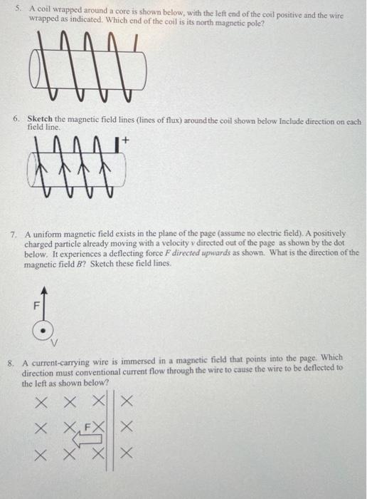 Solved 5. A coil wrapped around a core is shown below, with | Chegg.com