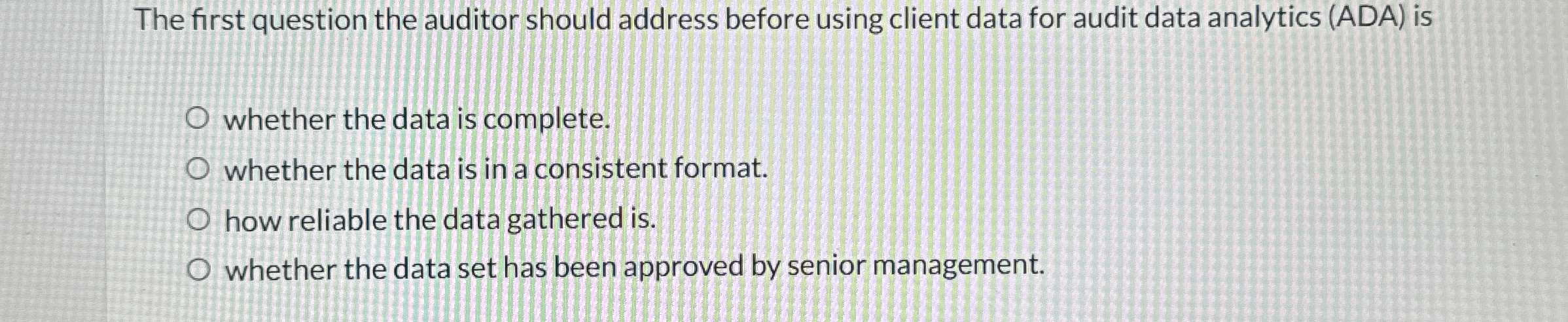 Solved The first question the auditor should address before | Chegg.com