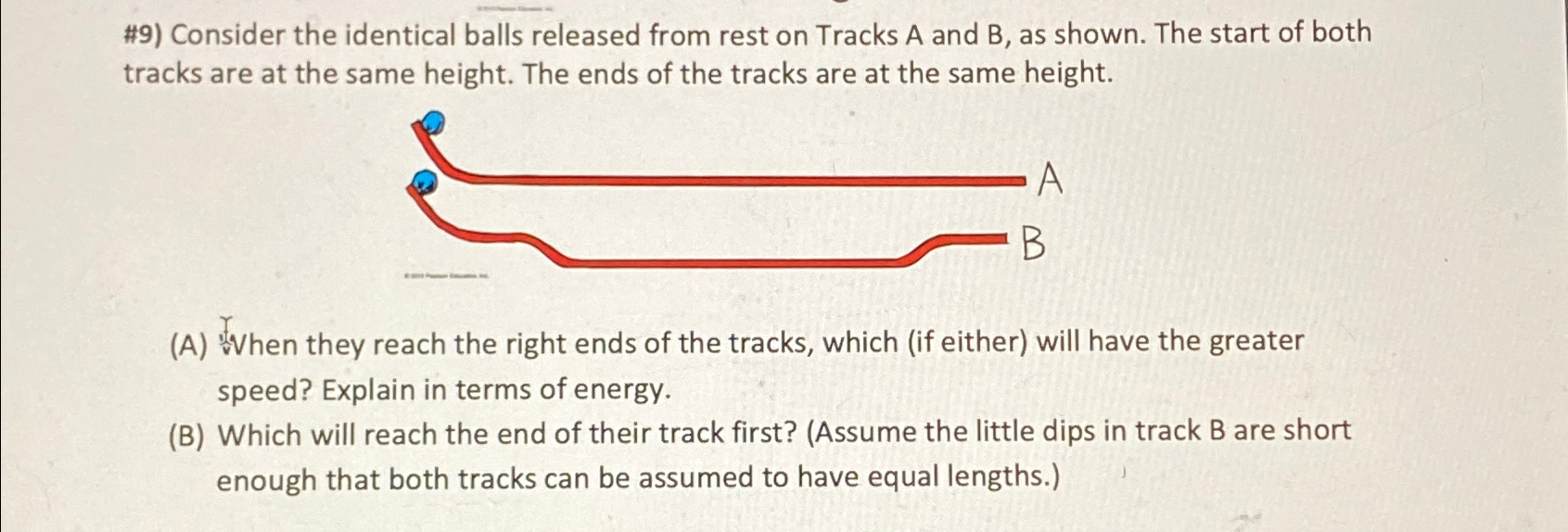 Solved #9) ﻿Consider the identical balls released from rest | Chegg.com