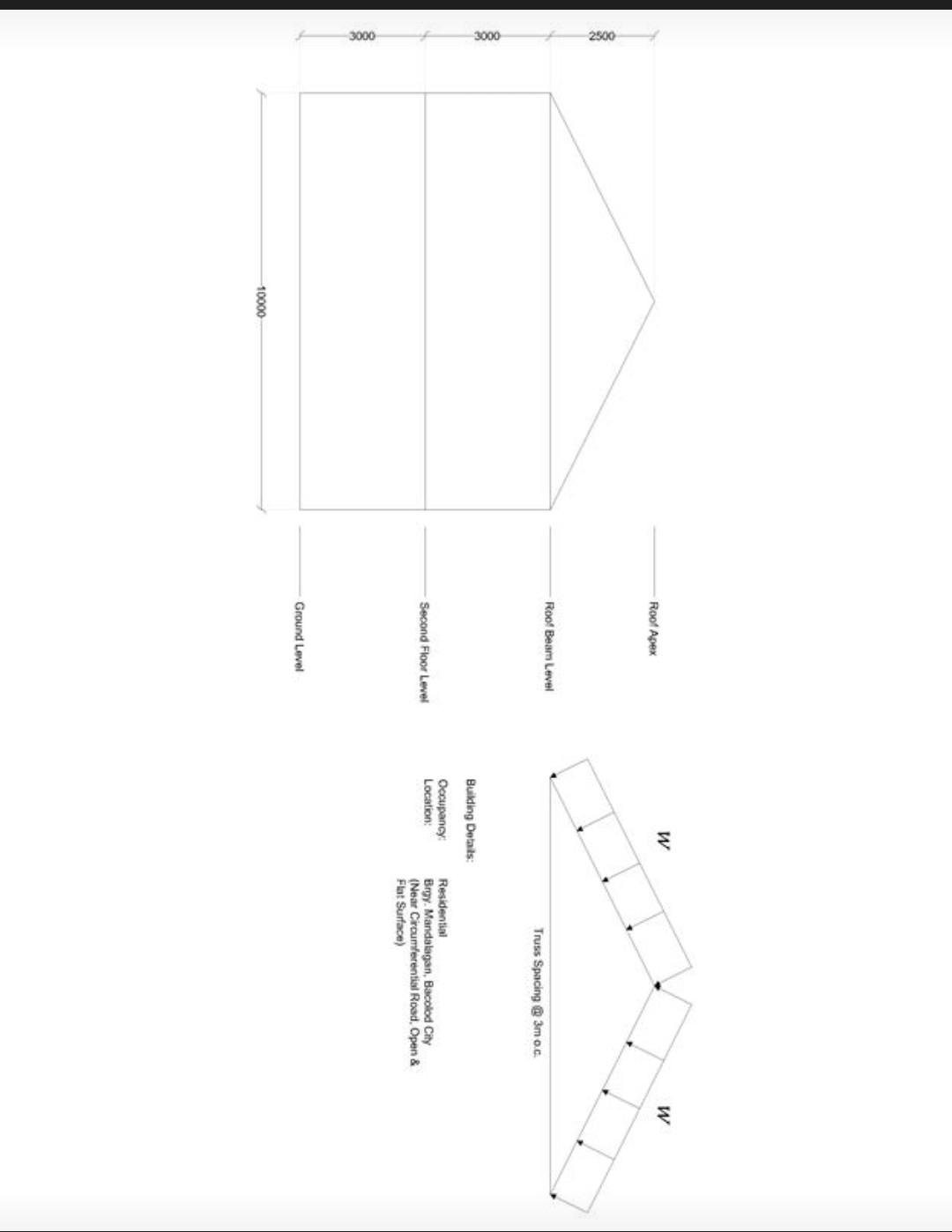 Solved 2500 3000 3000 10000 Roof Apex Roof Beam Level Second | Chegg.com