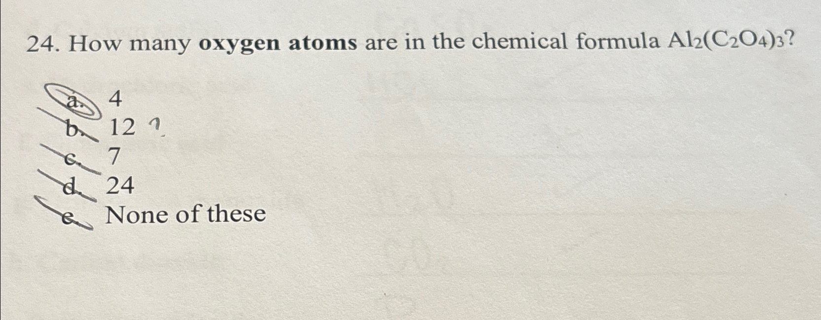 Solved How many oxygen atoms are in the chemical formula | Chegg.com