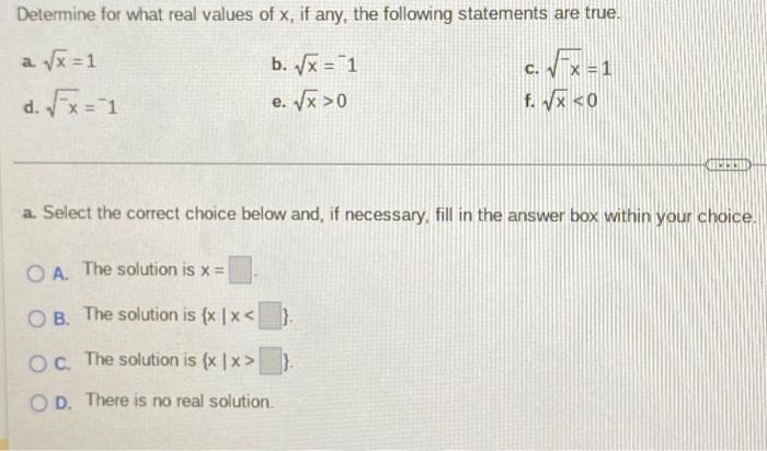 Solved Determine for what real values of x, if any, the | Chegg.com