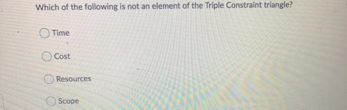 Solved Which of the following is not an element of the | Chegg.com