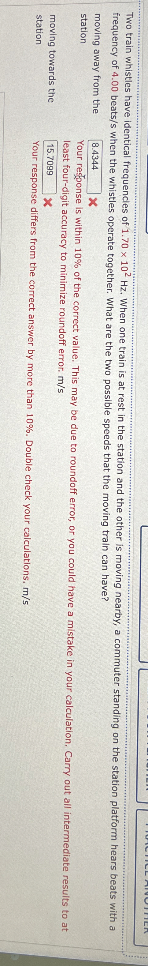 Solved Two train whistles have identical frequencies of | Chegg.com