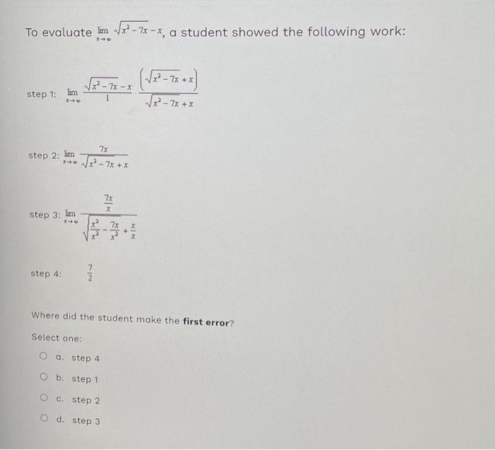 Solved To evaluate \\( \\lim _{x \\rightarrow \\infty} | Chegg.com