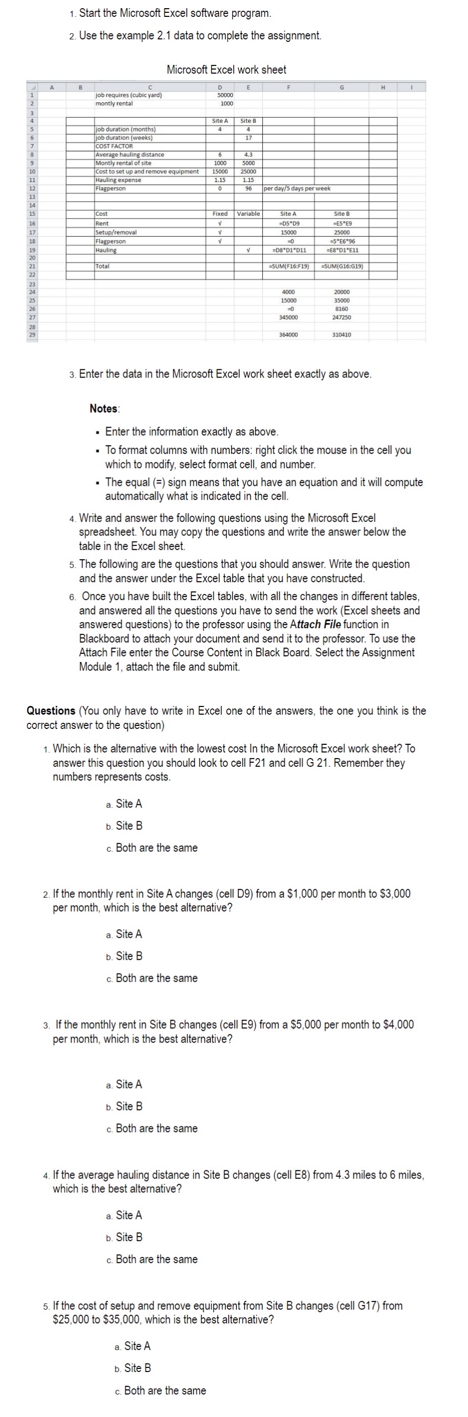 Start the Microsoft Excel software program.Use the | Chegg.com
