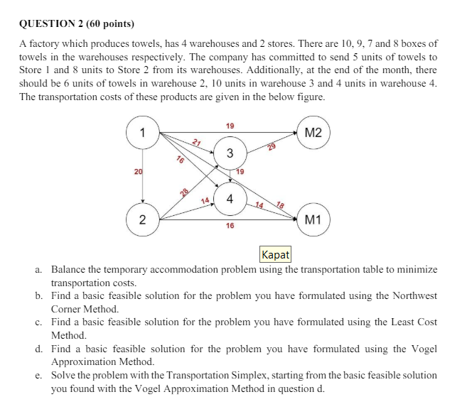 Solved QUESTION 2 ( 60 ﻿points)A factory which produces | Chegg.com