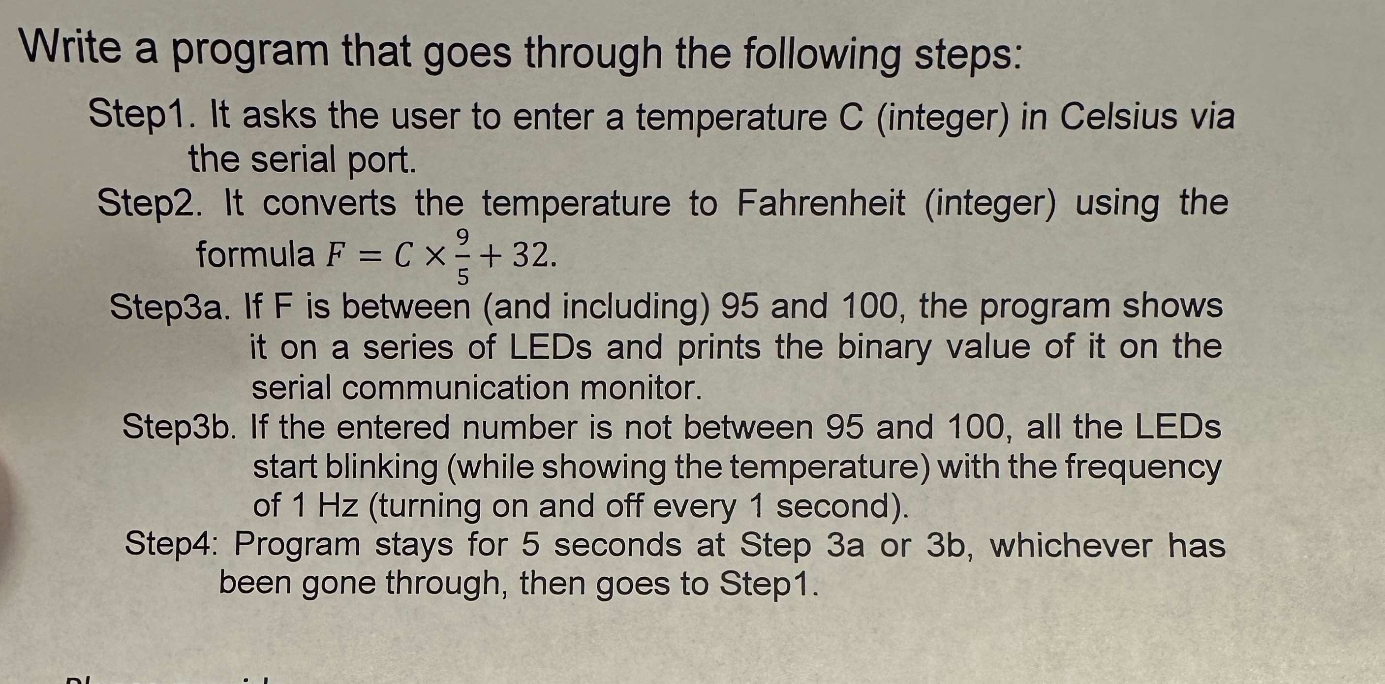 Solved Write A Program Using Tinkercad Or C ﻿that Goes 7374