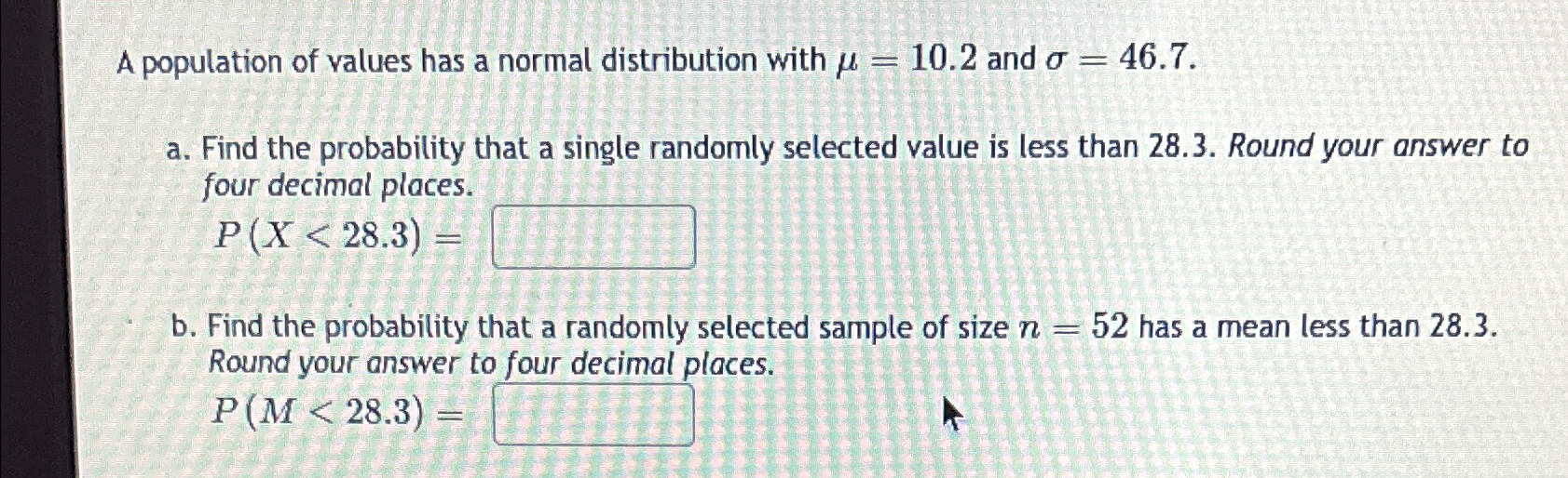 Solved A population of values has a normal distribution with | Chegg.com