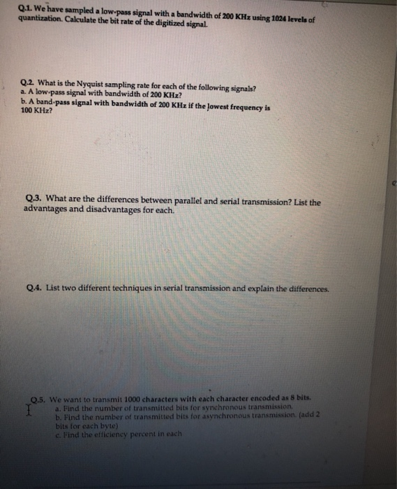 Solved Q.1. We have sampled a low-pass signal with a | Chegg.com