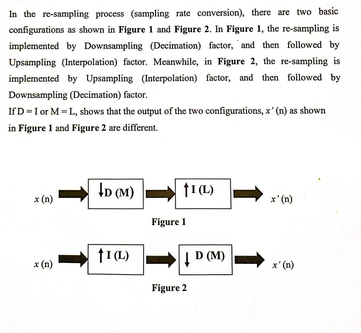 Solved In the re-sampling process (sampling rate | Chegg.com