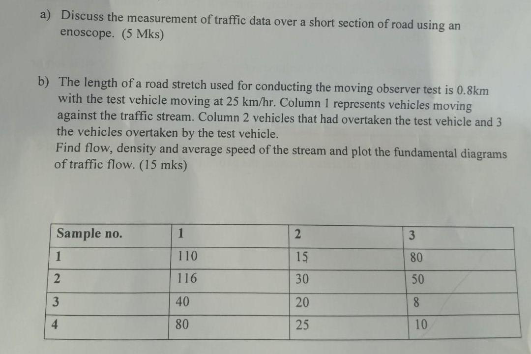 Solved a) Discuss the measurement of traffic data over a | Chegg.com