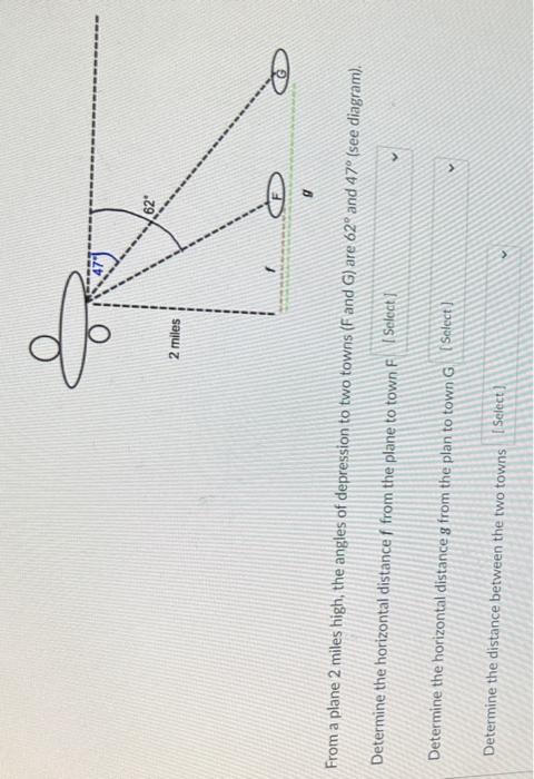 Solved From a plane 2 miles high, the angles of depression | Chegg.com