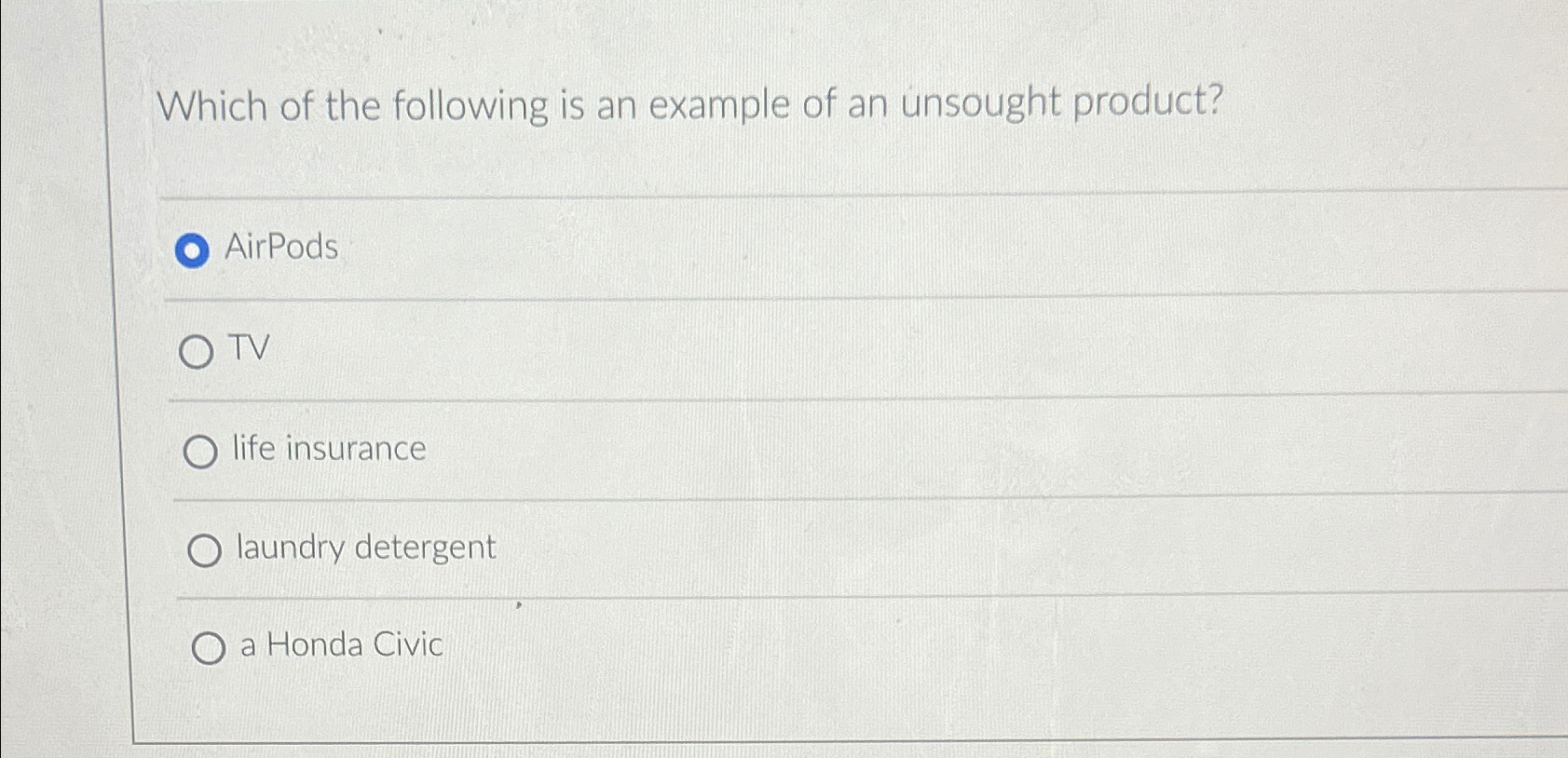 Solved Which of the following is an example of an unsought | Chegg.com