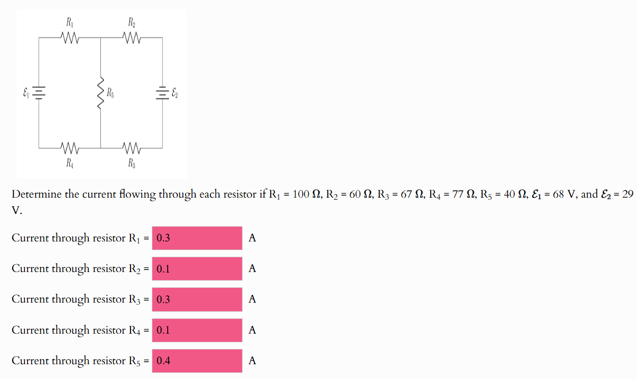 Solved Determine the current flowing through each resistor | Chegg.com