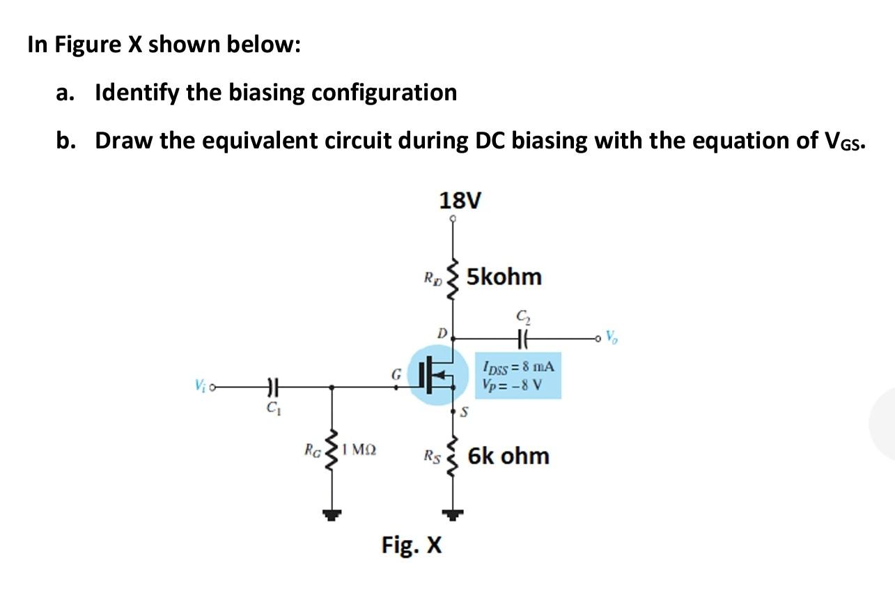 Solved In Figure X shown below: a. Identify the biasing | Chegg.com
