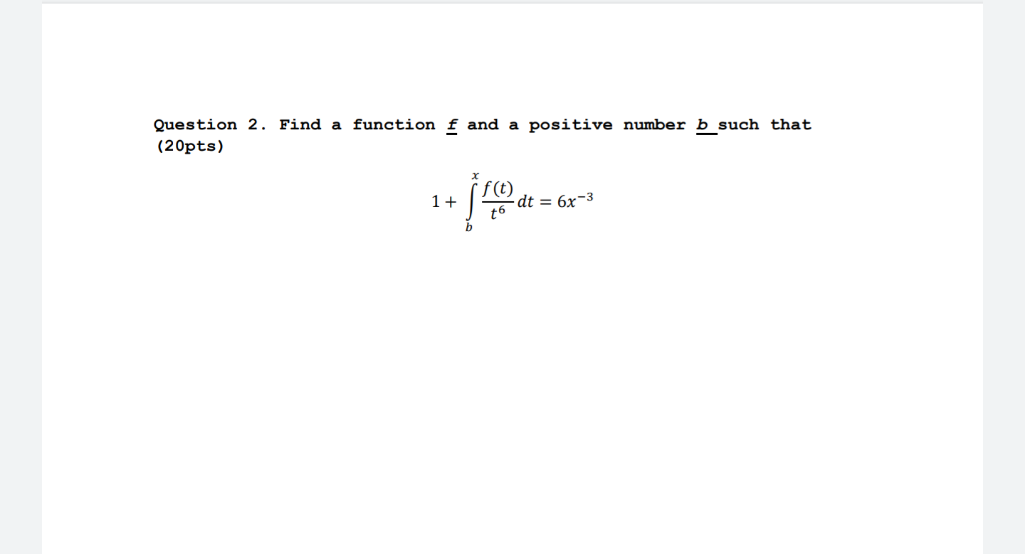 Solved Question 2. Find a function f and a positive number | Chegg.com