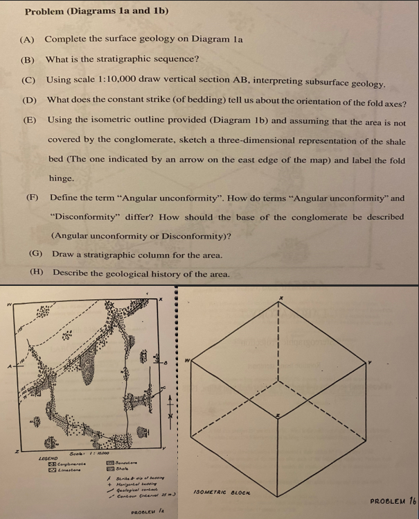Solved Problem (Diagrams 1a and 1b)(A) ﻿Complete the surface | Chegg.com
