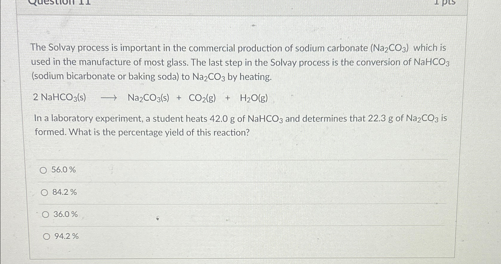 Solved The Solvay process is important in the commercial | Chegg.com